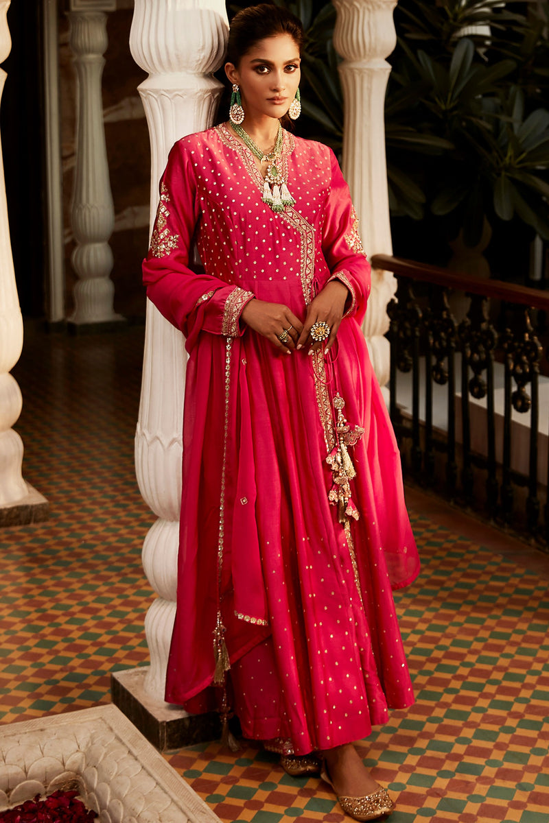 The New Vintage Jaipuri Pink Angrakha – Matsya World